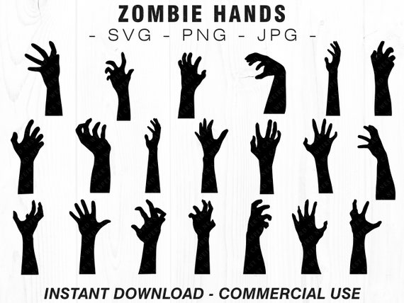 Zombie Hands SVG PNG JPG Digital Cut File Commercial | Etsy