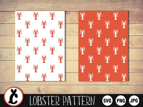 Lobster Pattern SVG PNG JPG Digital Paper Seamless - Etsy