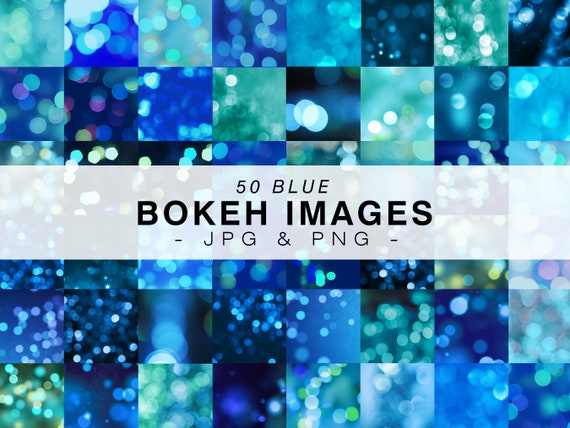 Blue Bokeh Image Bundle PNG & JPG Commercial Use Instant | Etsy