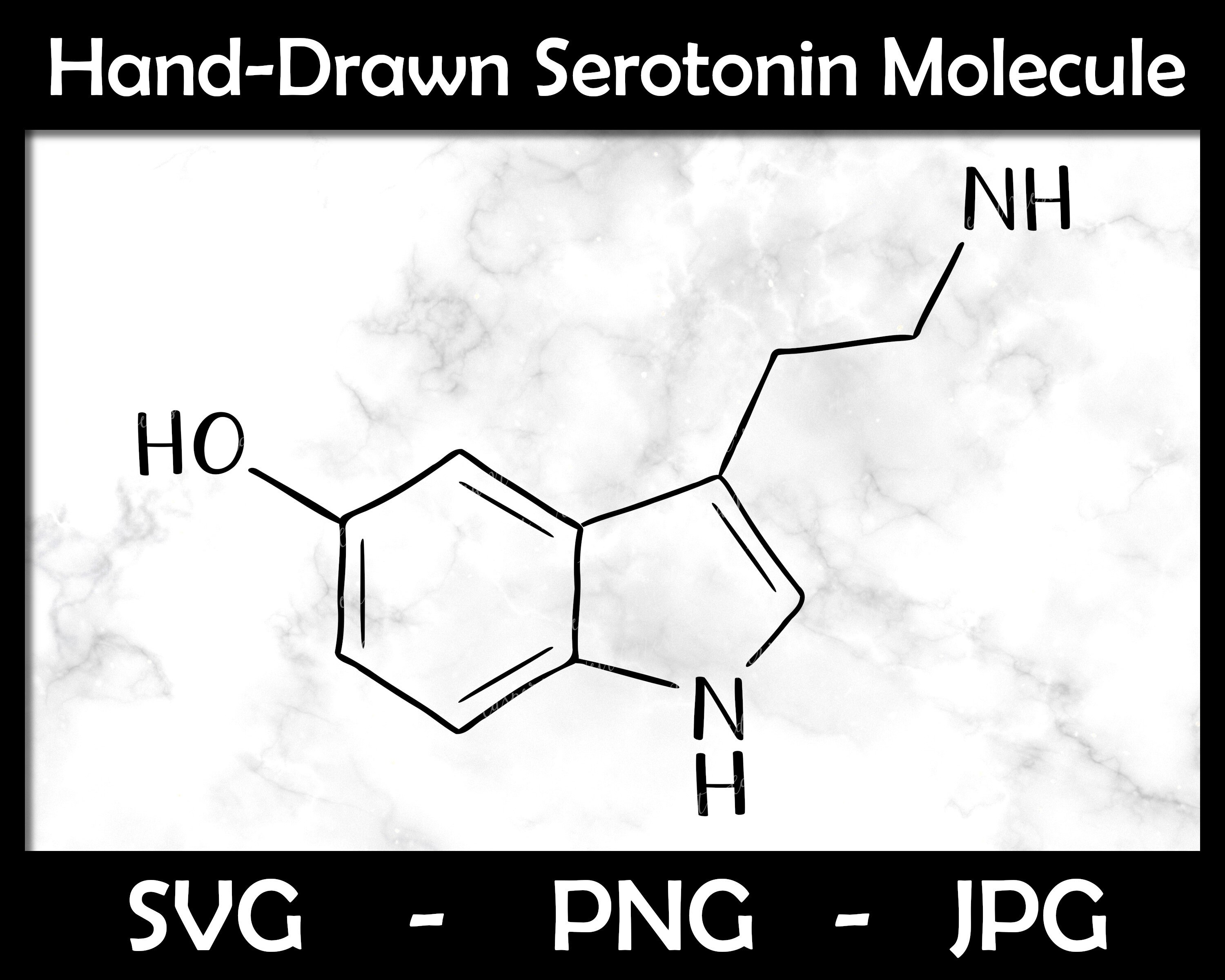 Hand drawn Serotonin / happiness molecule SVG PNG JPG | Etsy