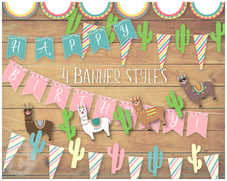 Printable, Llama Themed, Party Megapack - Customisable Invitation ...