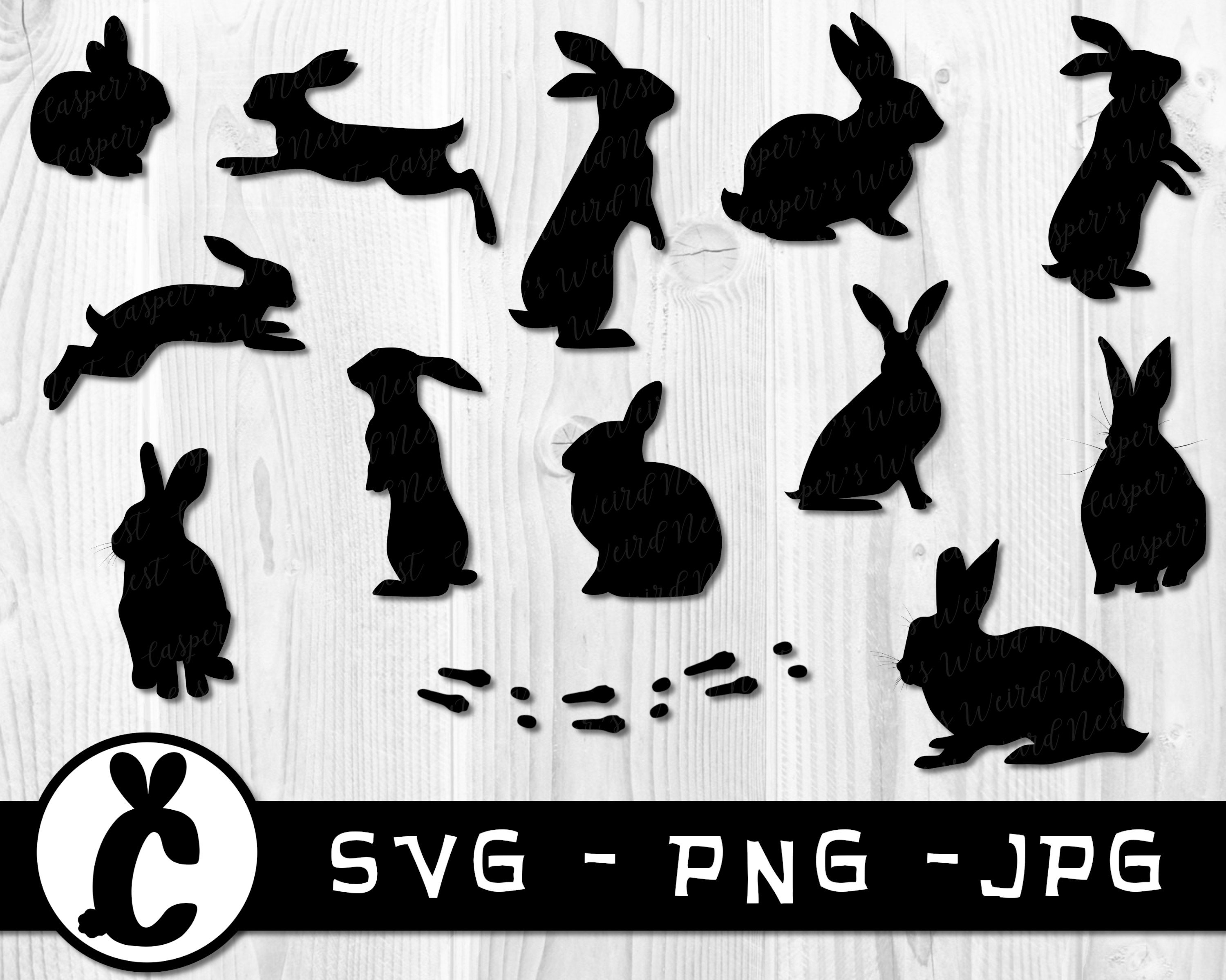 Bunny Bundle SVG PNG JPG Digital Cut Files Commercial - Etsy