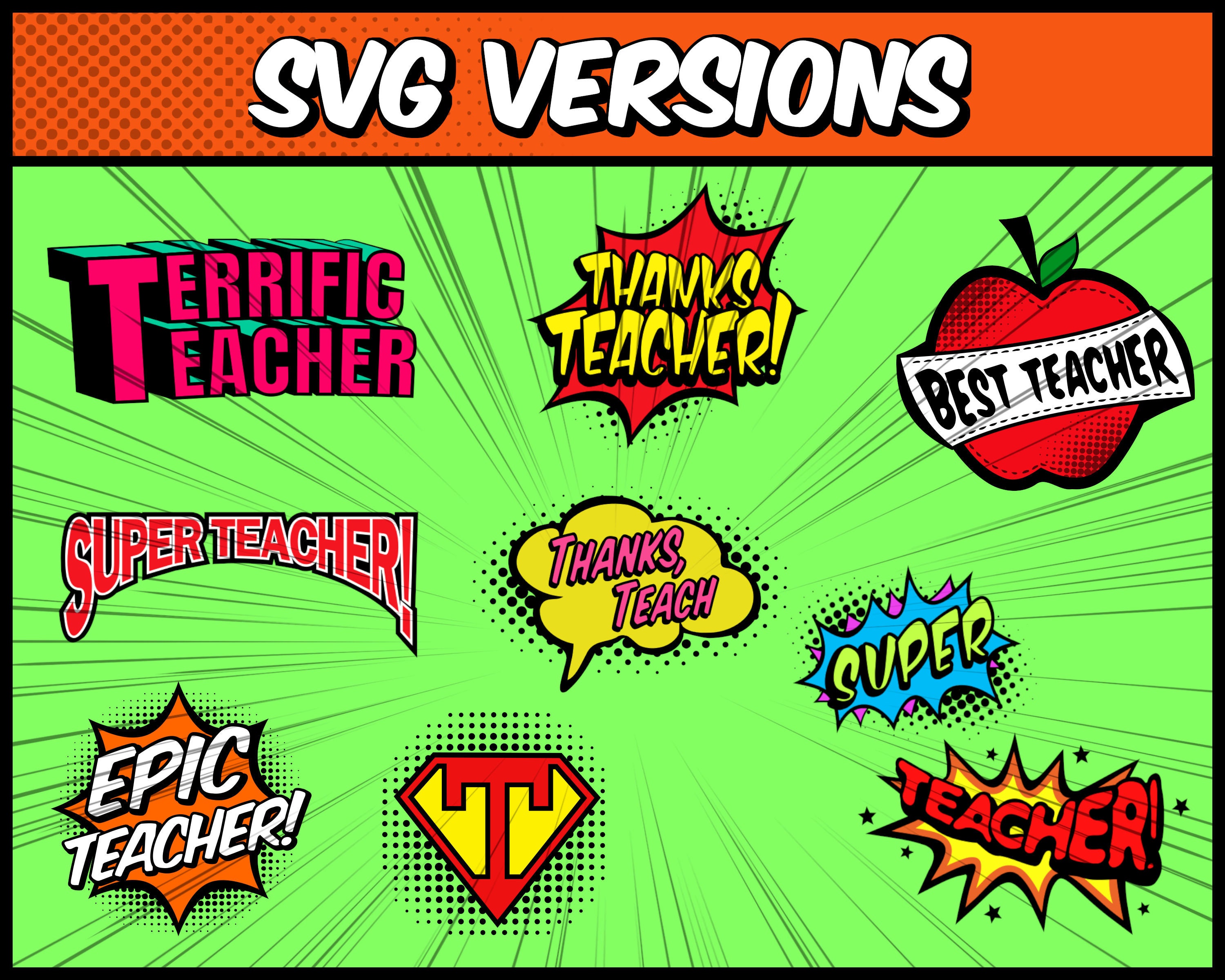 Teacher Appreciation Bundle SVG PNG JPG Digital Cut - Etsy