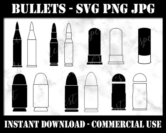 Bullet Bundle SVG PNG JPG Commercial Use Digital Cut | Etsy