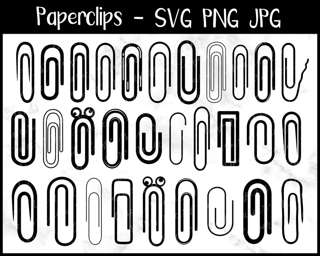 Paperclip Bundle, SVG, PNG, JPG, Digital Cut Files, Instant Download ...