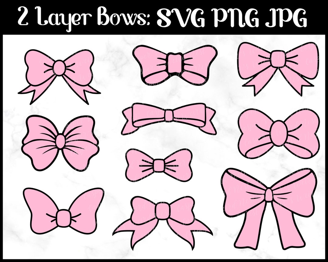 Hair Bow / Bowties Clipart Bundle - SVG, PNG, JPG Digital Cut Files ...