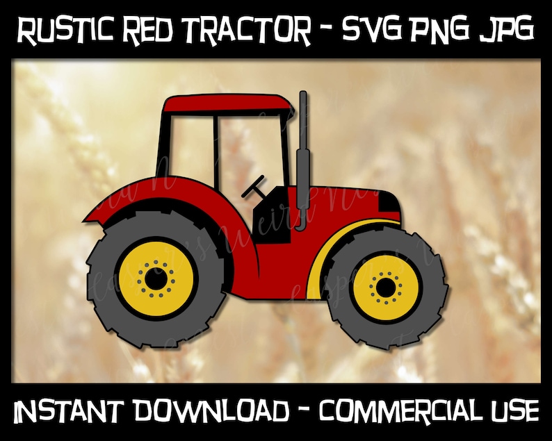 Rustic Red Tractor SVG PNG JPG Digital Cut File - Etsy