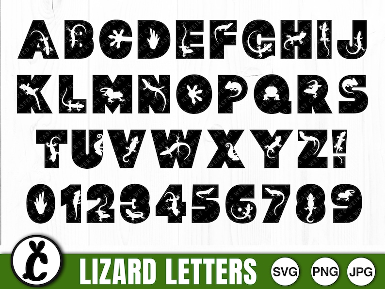 Lizard Letters - SVG, PNG, JPG - Digital Download, Commercial Use ...