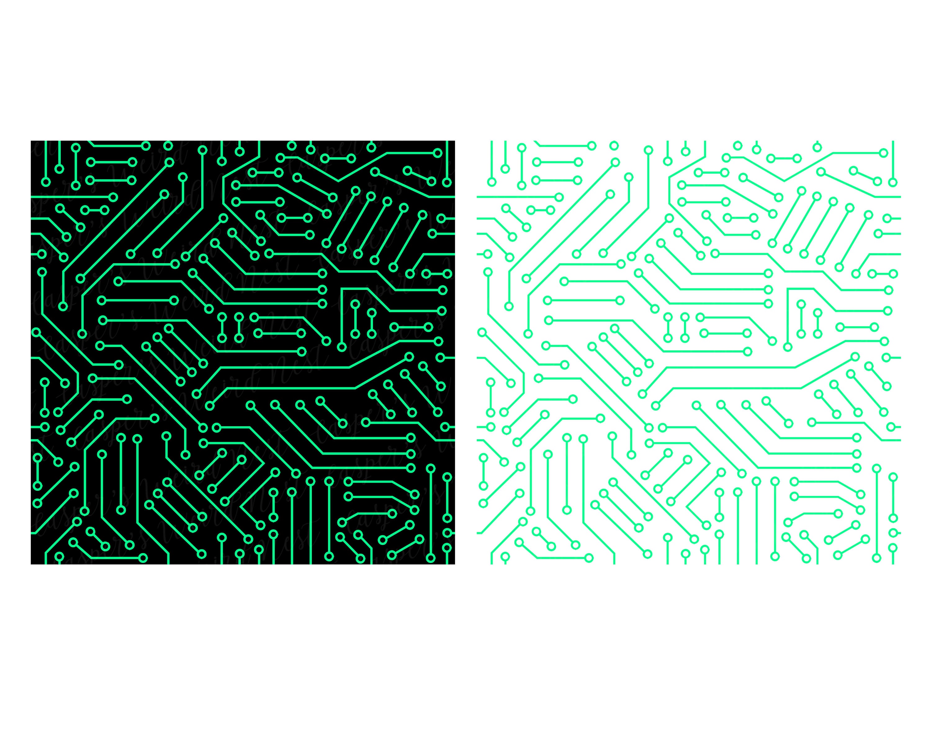 Seamless Circuit Board Pattern 1: Transparent Background SVG - Etsy