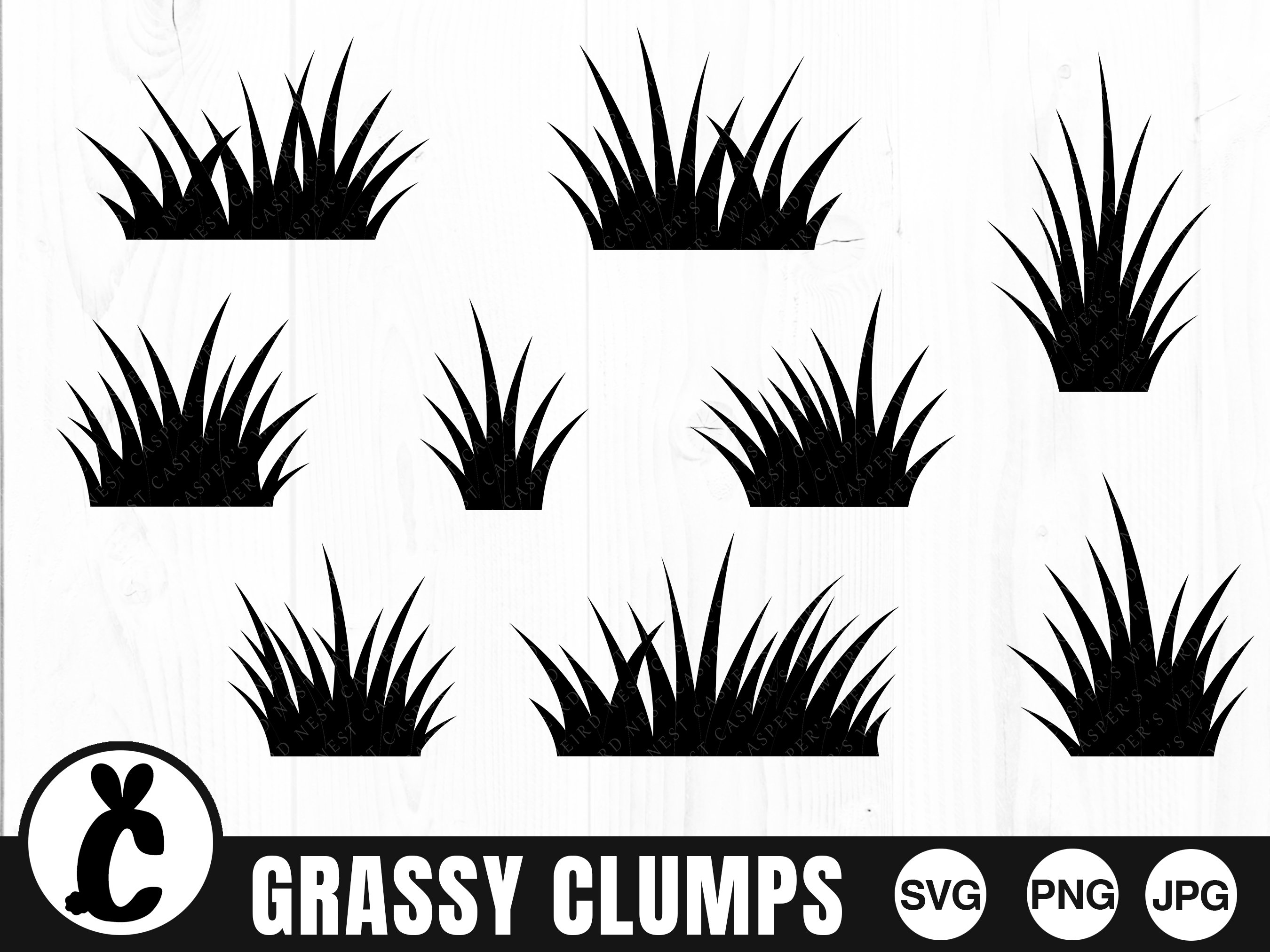 Grass Clumps - SVG, PNG, JPG - Digital Cut File, Commercial Use ...