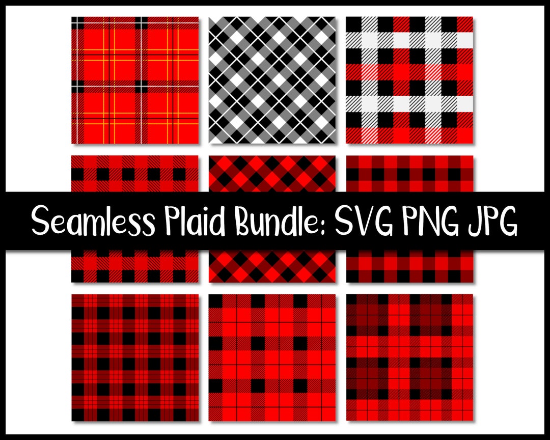 Seamless Plaid Patterns, SVG, PNG, JPG, Buffalo Plaid, Digital Papers ...