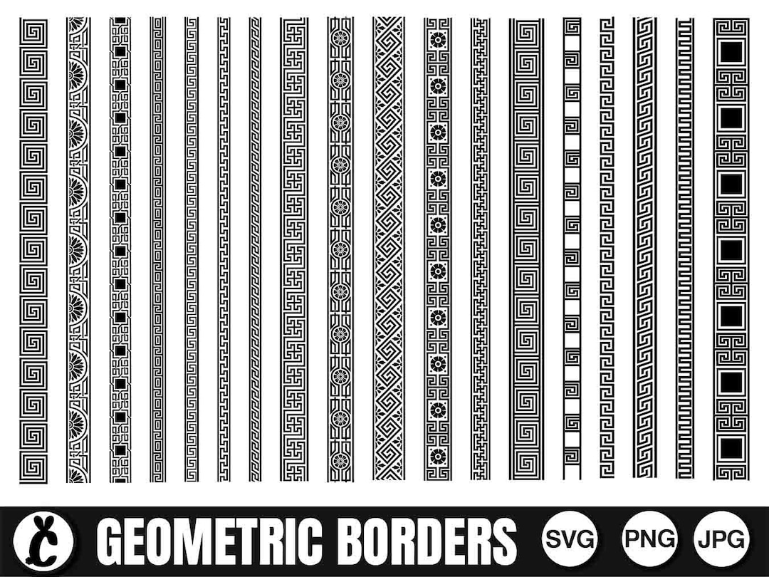 Geometric Border, SVG, PNG, JPG, Digital Cut File, Commercial Use ...
