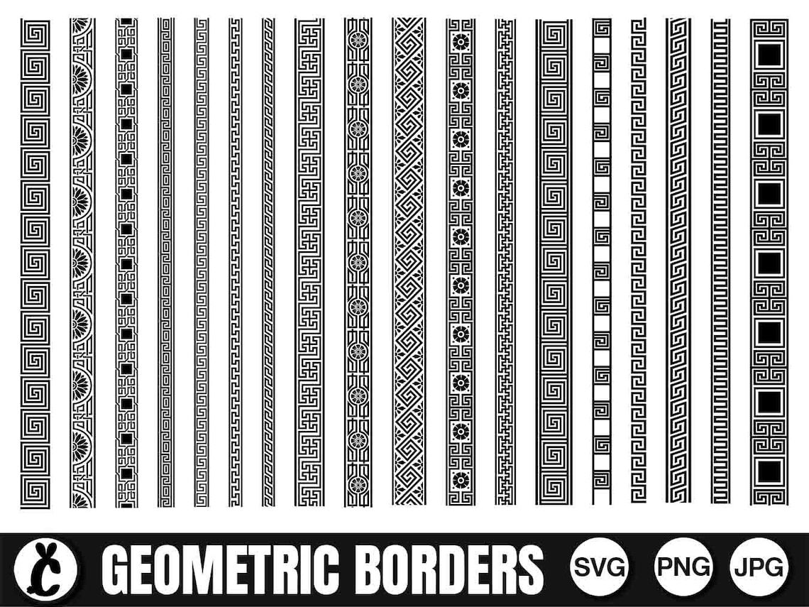 Geometric Border SVG PNG JPG Digital Cut File Commercial - Etsy UK