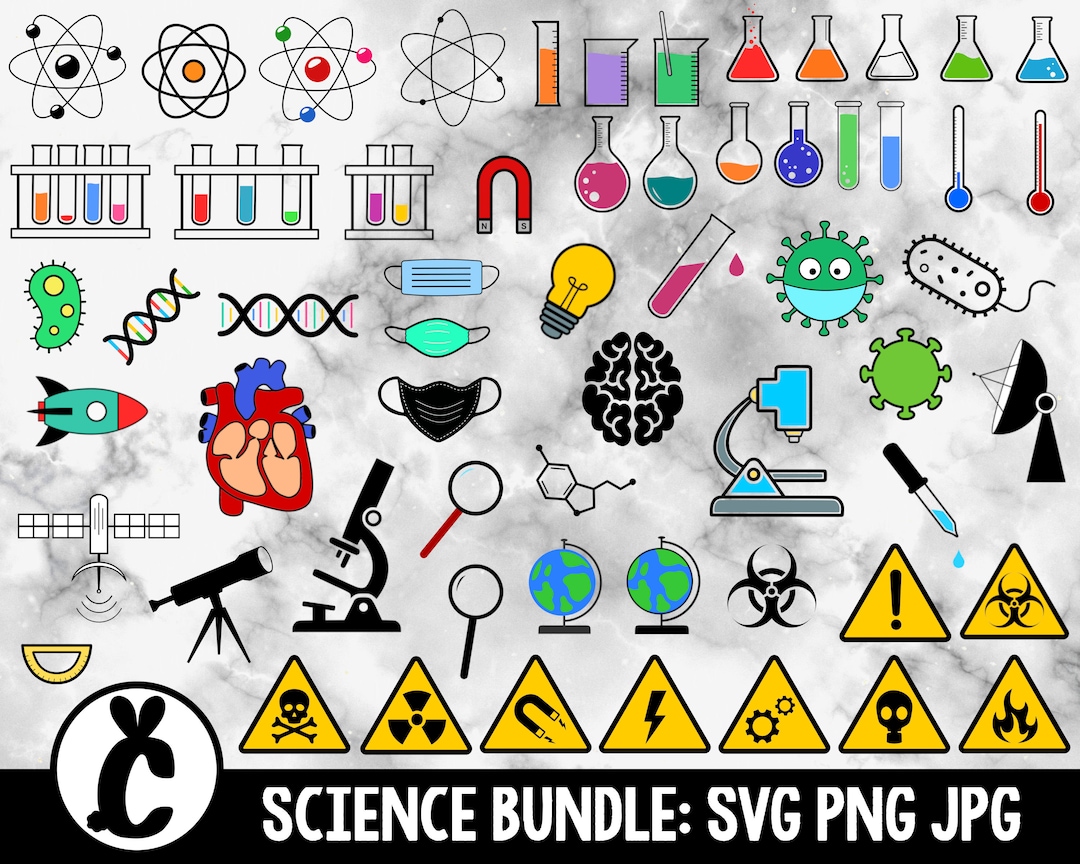 Science Icon Graphics Bundle – 60 SVG, PNG, JPG Designs (commercial Use ...