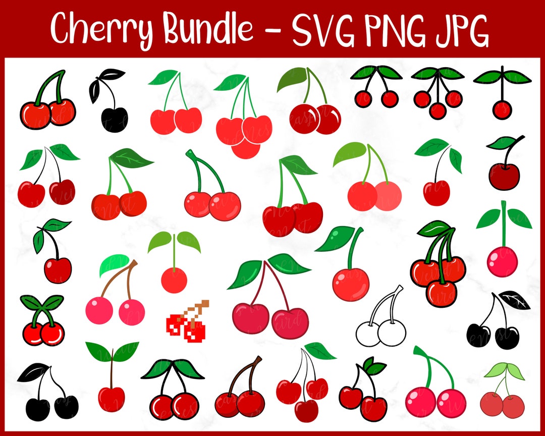 Huge Cherry Svg Bundle SVG PNG JPG Digital Cut Files - Etsy