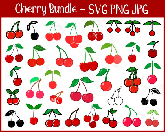 Huge Cherry Svg Bundle SVG PNG JPG Digital Cut Files - Etsy