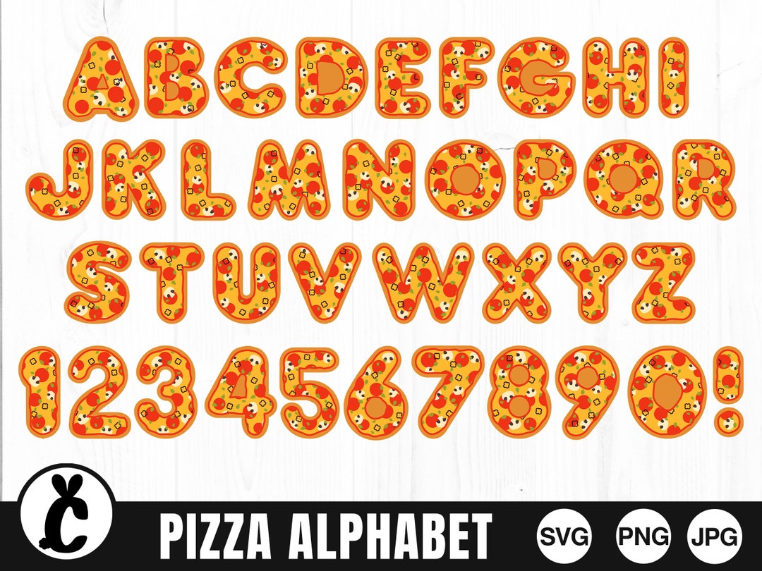 Pizza Alphabet - SVG, PNG, JPG - Commercial Use, Instant Download ...