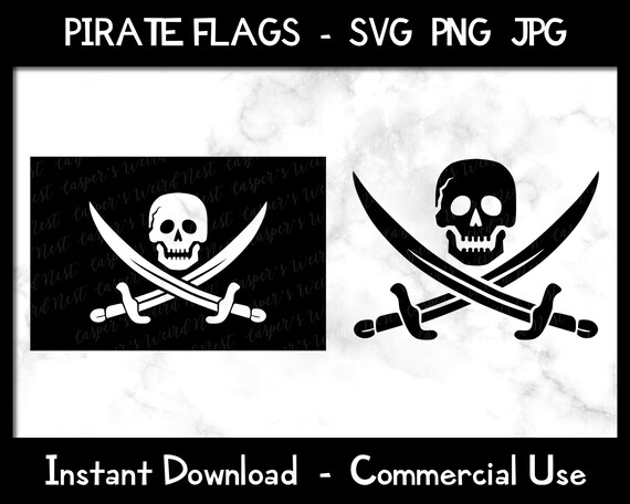 Pirate Flag SVG PNG JPG Digital Cut File Instant - Etsy