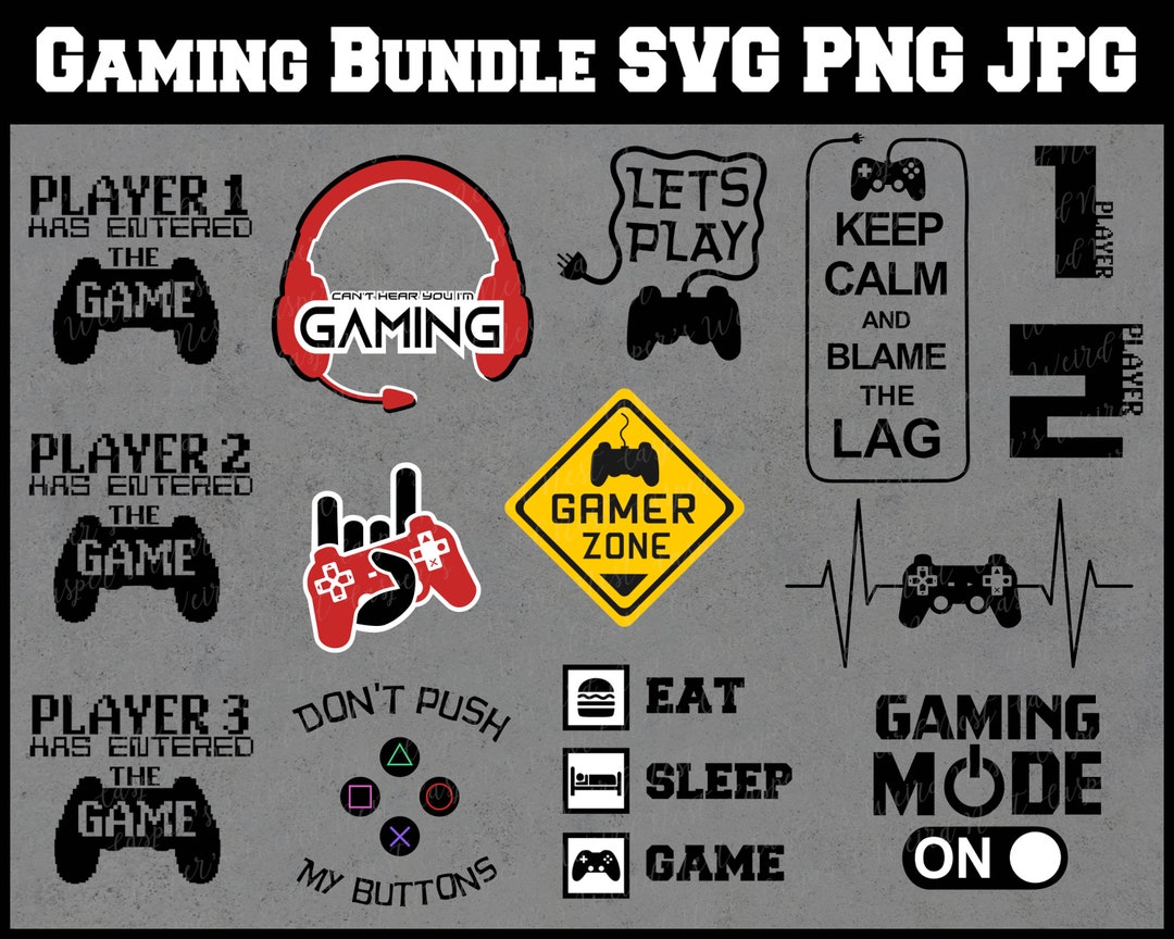 Gaming SVG Bundle – Gamer Cut Files for Cricut, Silhouette (digital ...
