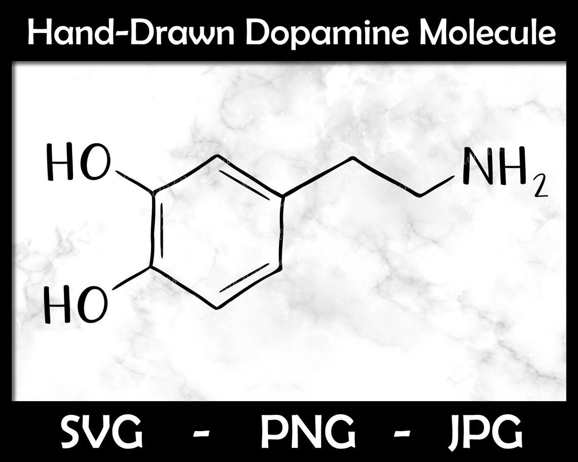 Hand Drawn Dopamine Molecule, Chemical Structure SVG PNG JPG (instant ...