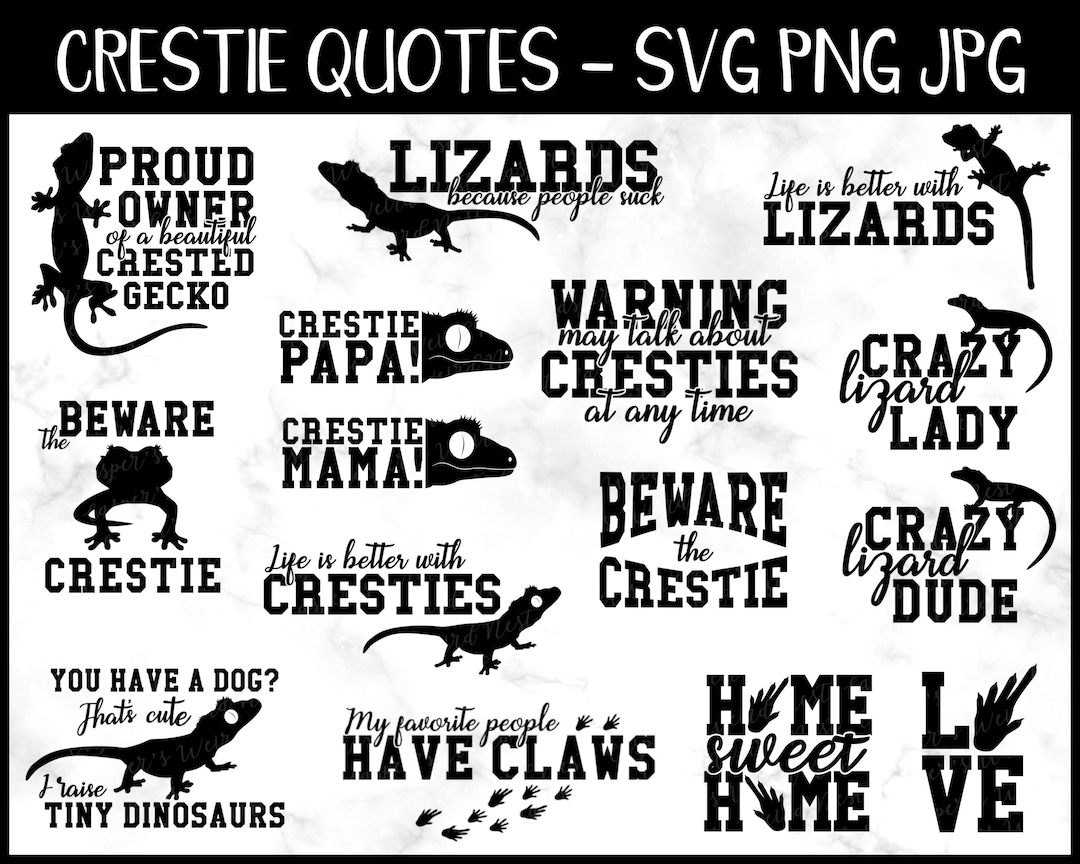 Crested Gecko Bundle, SVG PNG JPG, Commercial Use, Digital Cut File ...