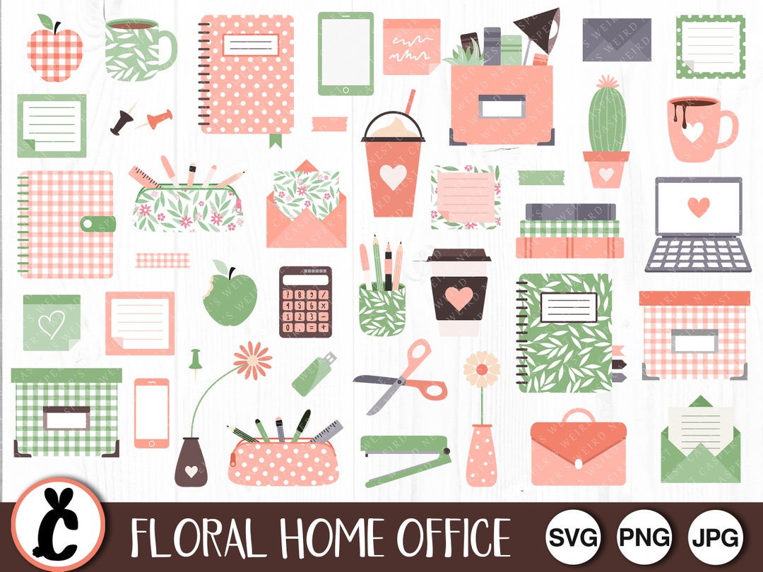 Floral Office, Svg Bundle, SVG, PNG, JPG, Digital Download, Ready to ...