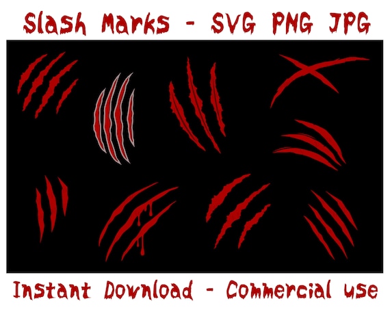 Bloody claw marks / slashes SVG PNG JPG commercial use | Etsy