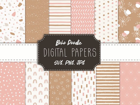 Boho Pattern Bundle PNG JPG SVG Commercial Use Instant - Etsy