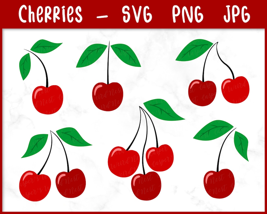 Cherry Svg, SVG, PNG, JPG, Digital Cut File, Instant Download ...