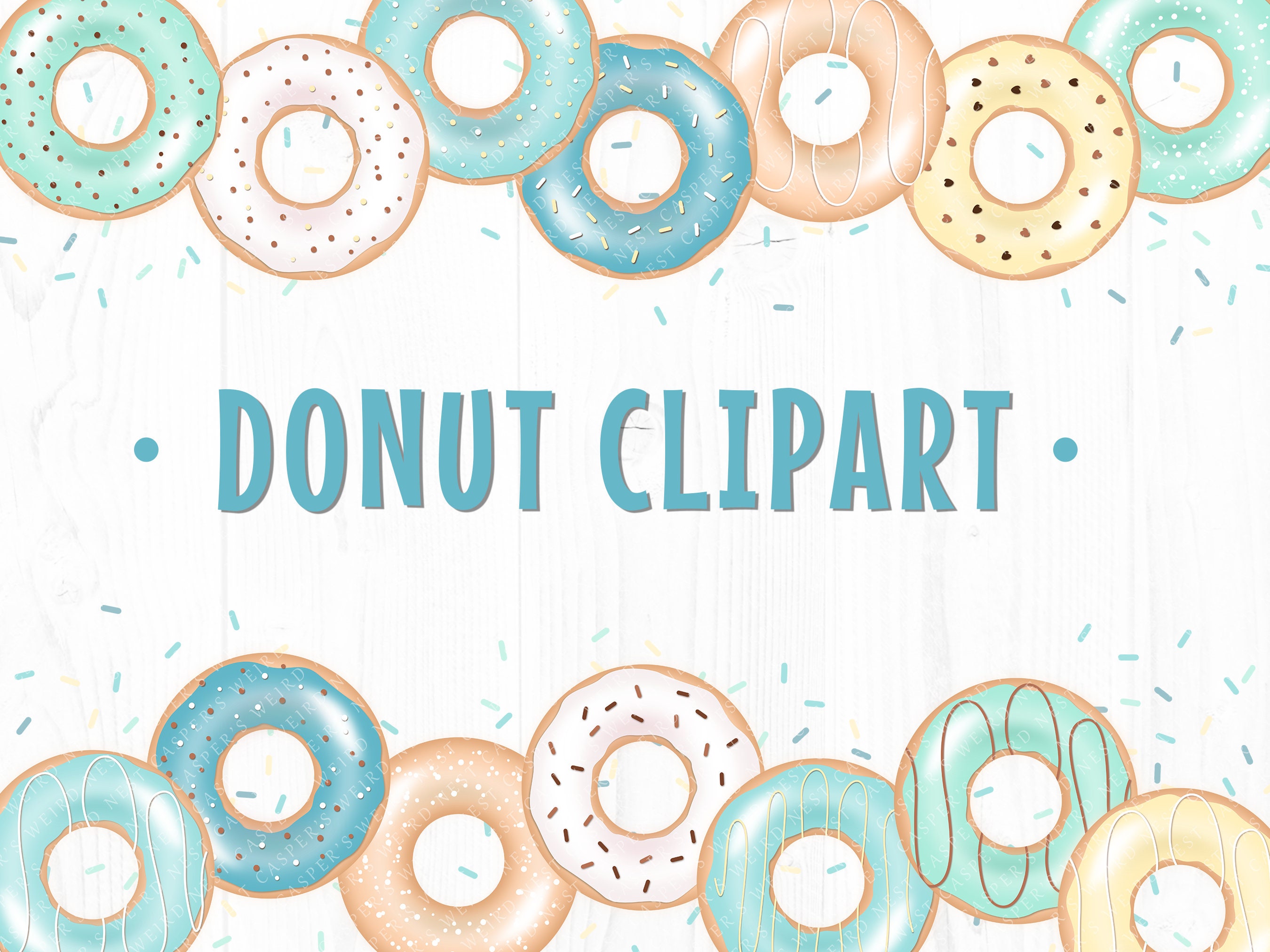 Digital Prints Doughnut clipart/Donut/Blue Brown Purple/Digital ...