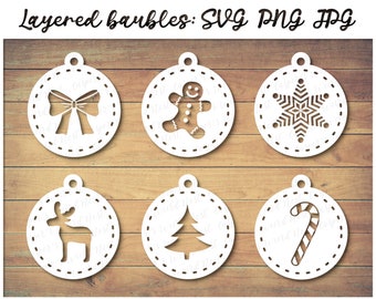 Hanging Baubles SVG PNG JPG Digital Cut Files Ready to | Etsy