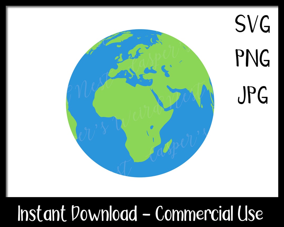 Simple Globe SVG PNG JPG Commercial Use Digital Cut - Etsy