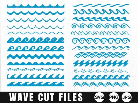 Wave Bundle SVG PNG JPG Digital Cut File Commercial - Etsy Australia