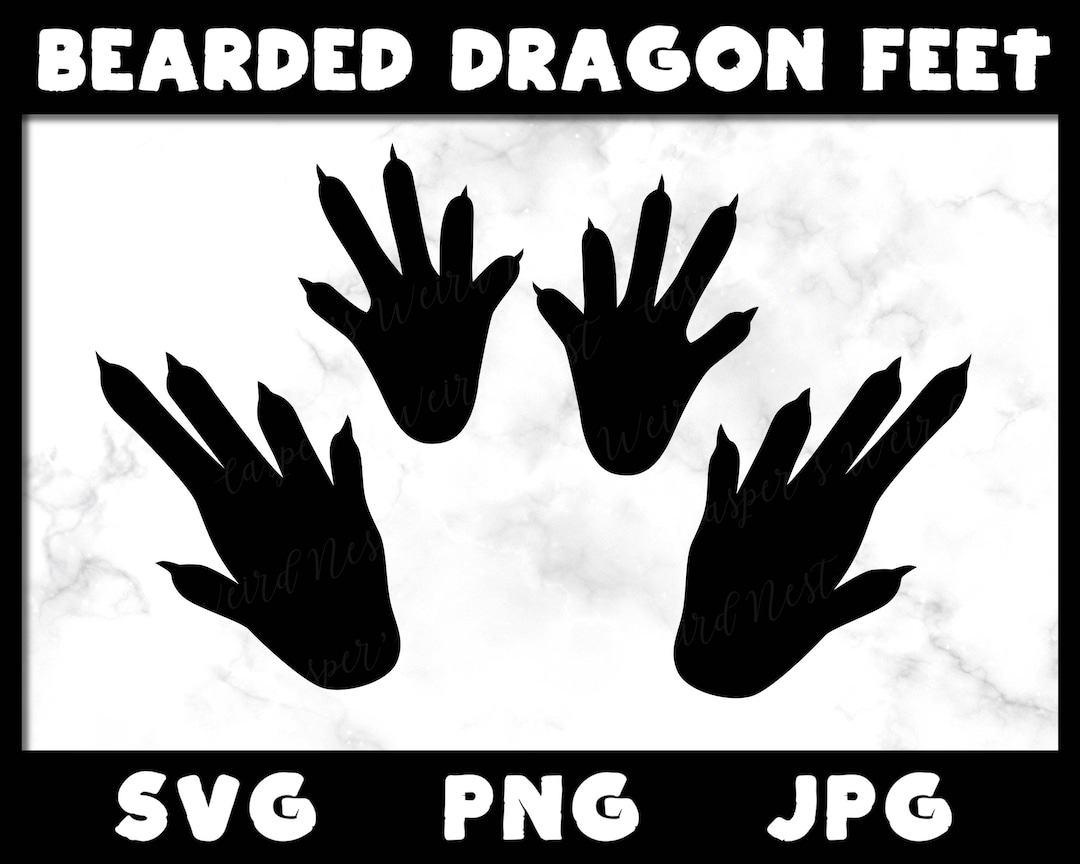 Bearded Dragon Footprints - SVG, PNG, JPG - Commercial Use, Digital Cut ...
