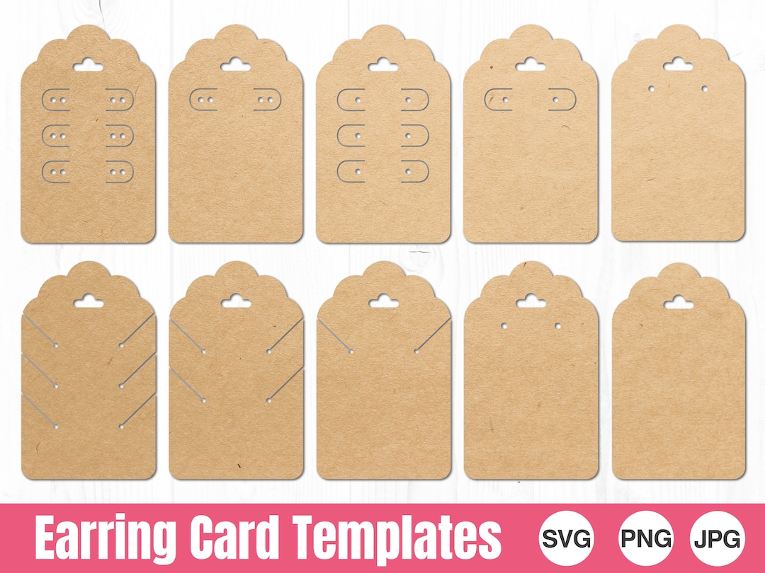 Earring Card Templates, SVG, PNG, JPG, Commercial Use, Instant Download ...