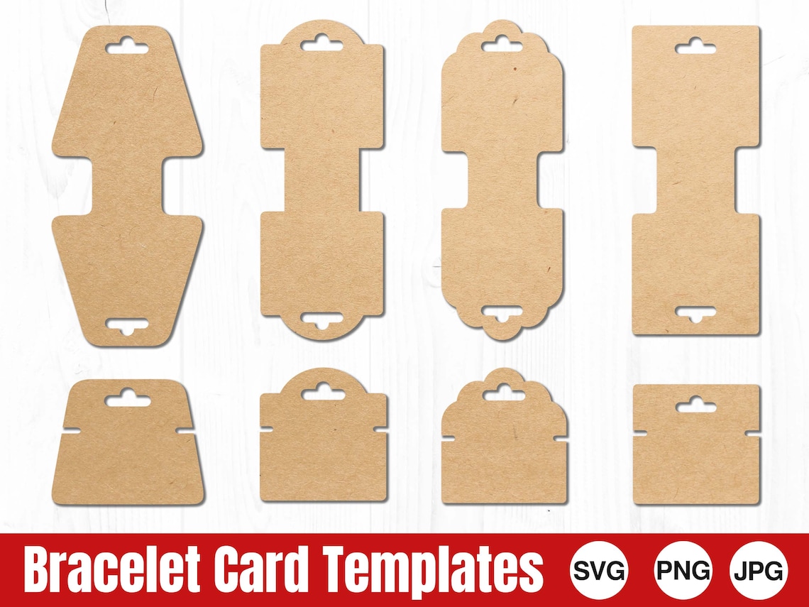 Bracelet Card Templates - SVG, & PNG - Commercial Use, Instant Download ...