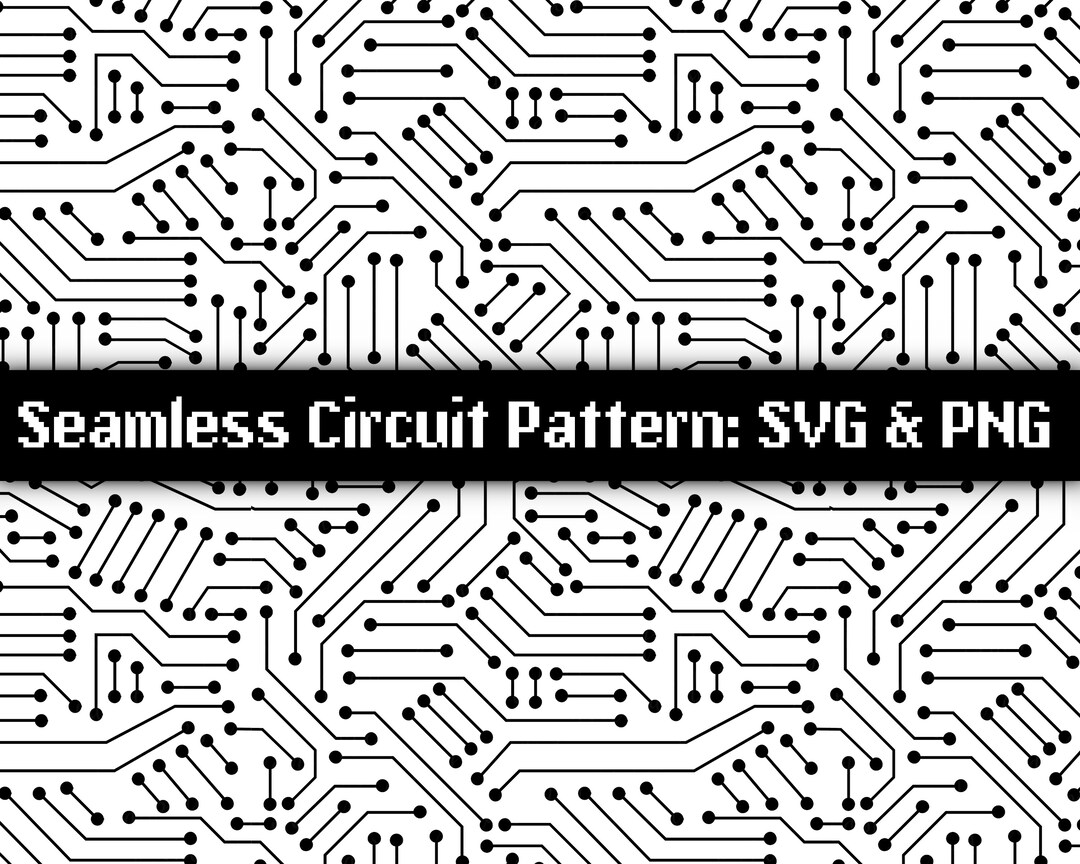 Seamless Circuit Board Pattern 2: Transparent Background, SVG, PNG ...