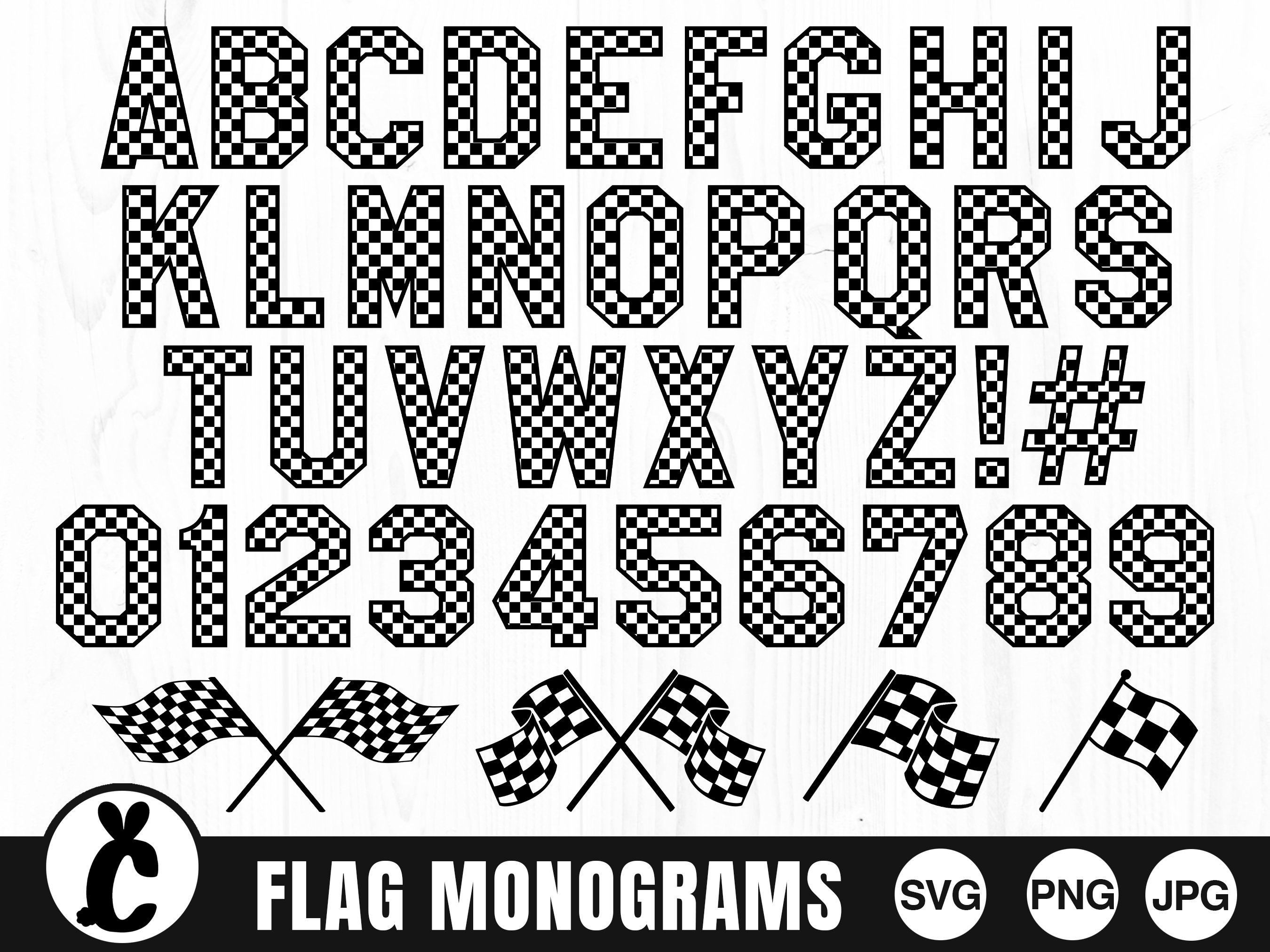 Racing Flag Letters SVG PNG JPG Commercial Use Instant - Etsy