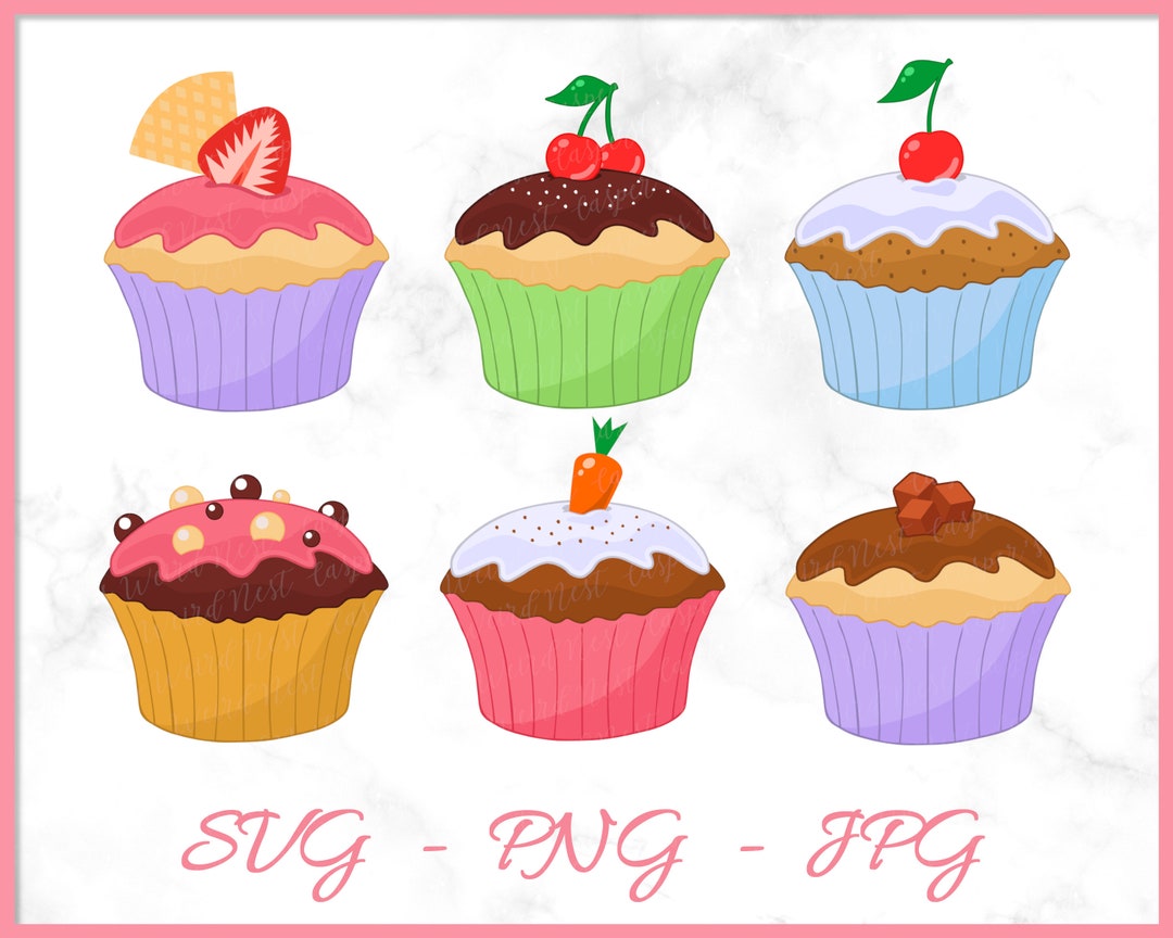Cupcake Bundle - SVG, PNG, JPG - Layered Svg, Digital Cut Files ...