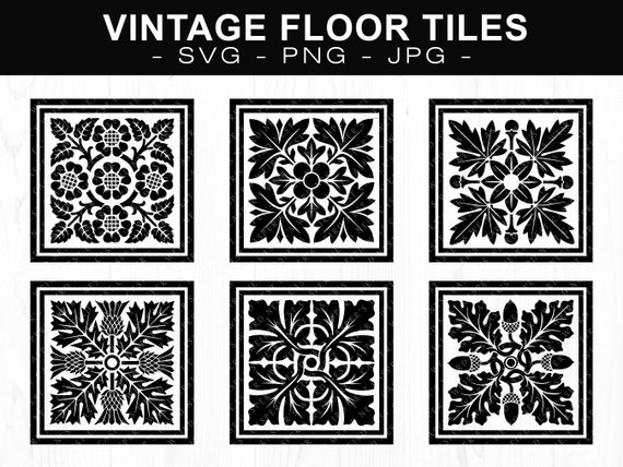 Vintage Tile Bundle SVG PNG JPG Commercial Use Instant | Etsy