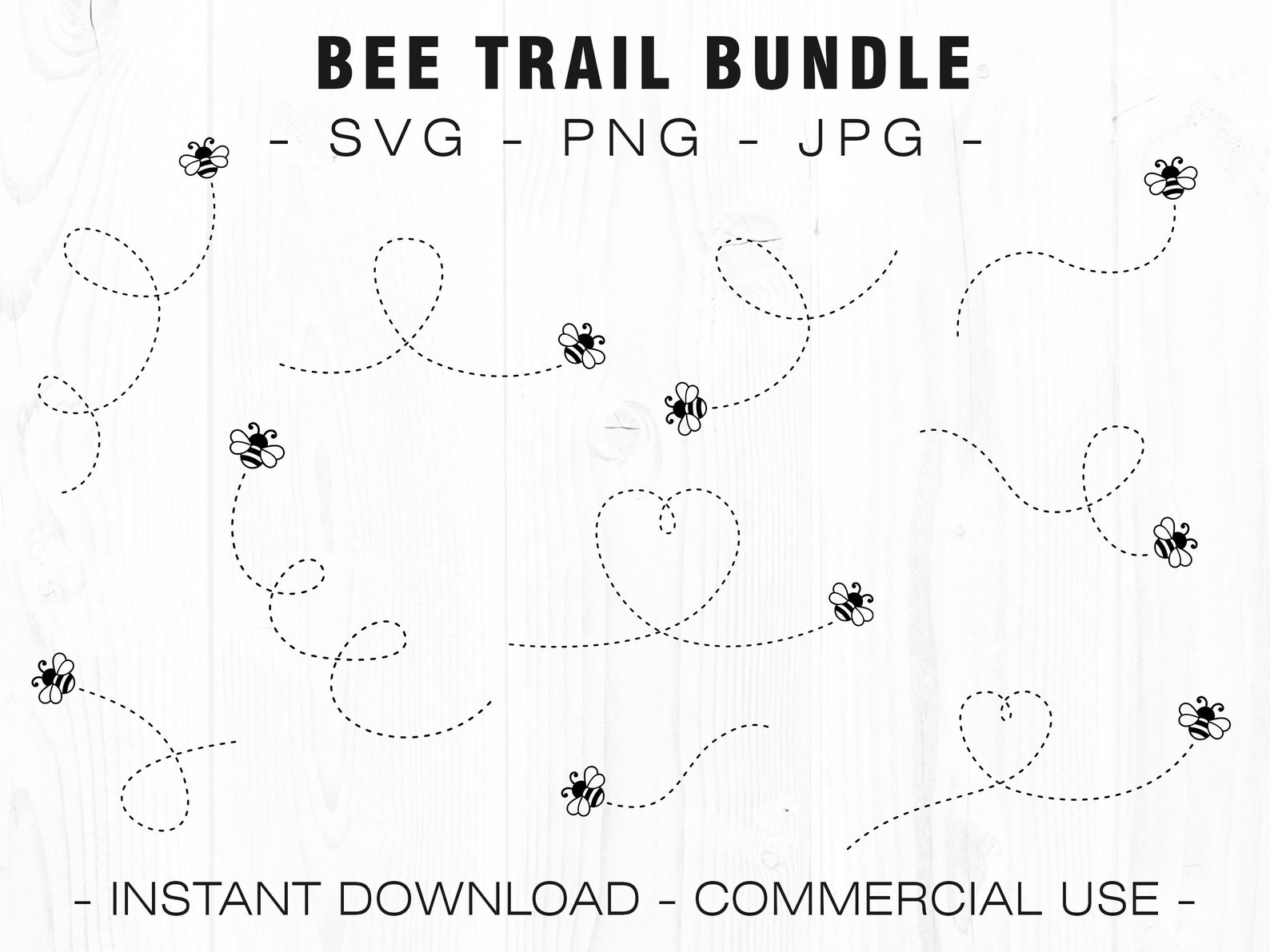 Bee Trails SVG PNG JPG Commercial Use Digital Cut File - Etsy