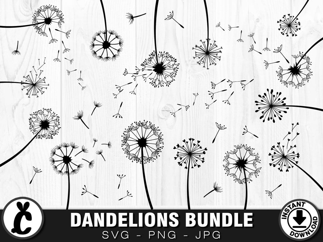 Dandelions - SVG, PNG, JPG, Digital Cut File, Commercial Use, Instant ...