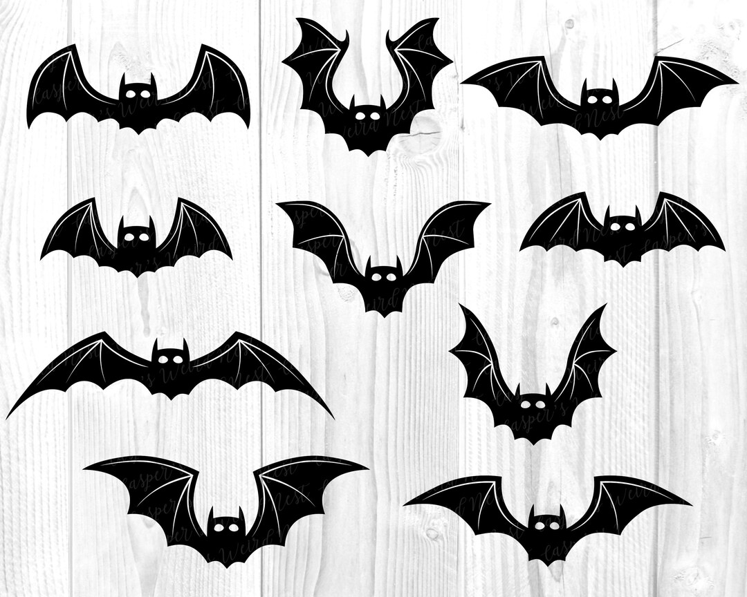 Bats Bundle - SVG, PNG, JPG - Digital Cut Files, Transparent Background ...