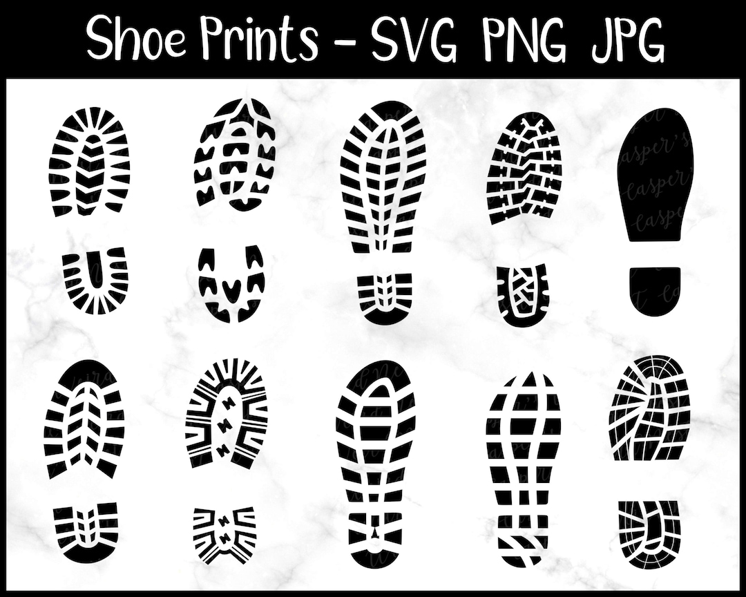 Shoe Print Bundle - SVG, PNG, JPG - Commercial Use, Instant Download ...