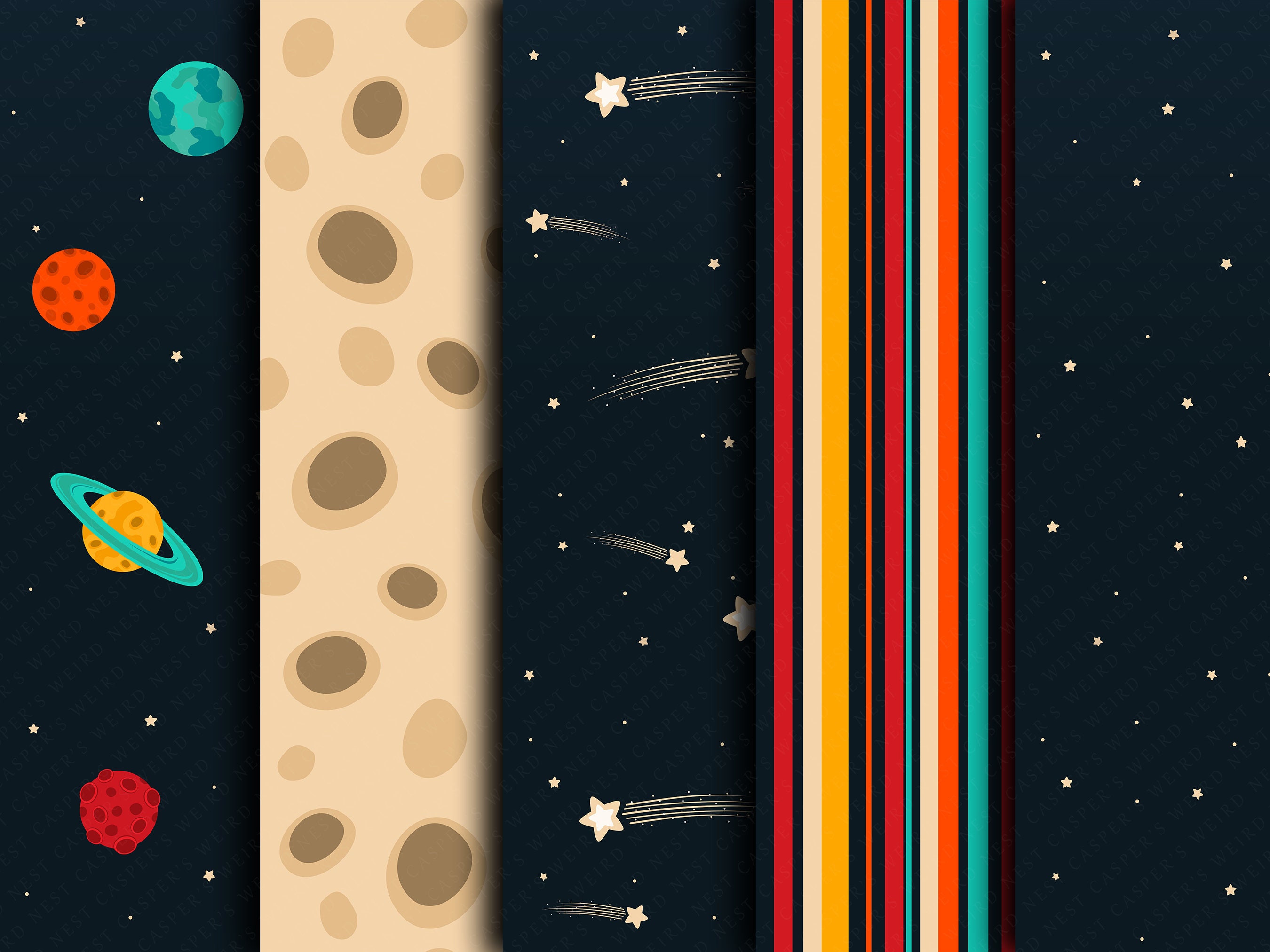 Space Themed Digital Scrapbooking Kit Instant Download - Etsy