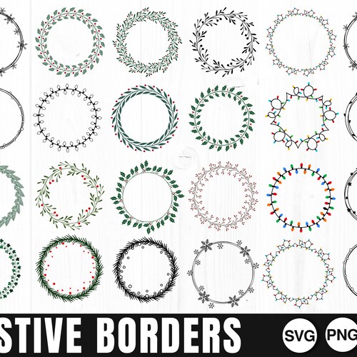 Xmas Borders SVG PNG JPG Digital Cut File Commercial - Etsy