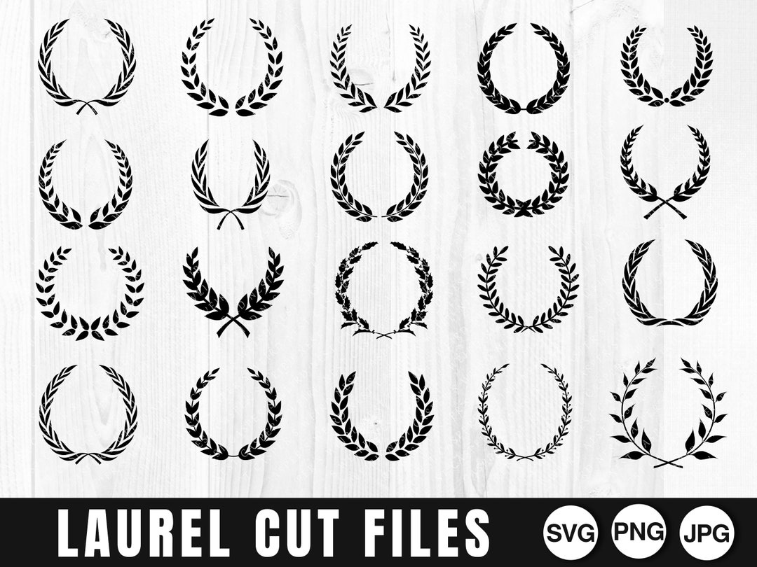 Laurel Bundle, SVG, PNG, JPG, Digital Cut File, Commercial Use, Instant ...