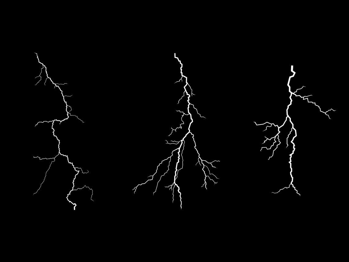 Realistic Lightning Bolts, SVG, PNG, JPG, Commercial Use, Digital Cut ...