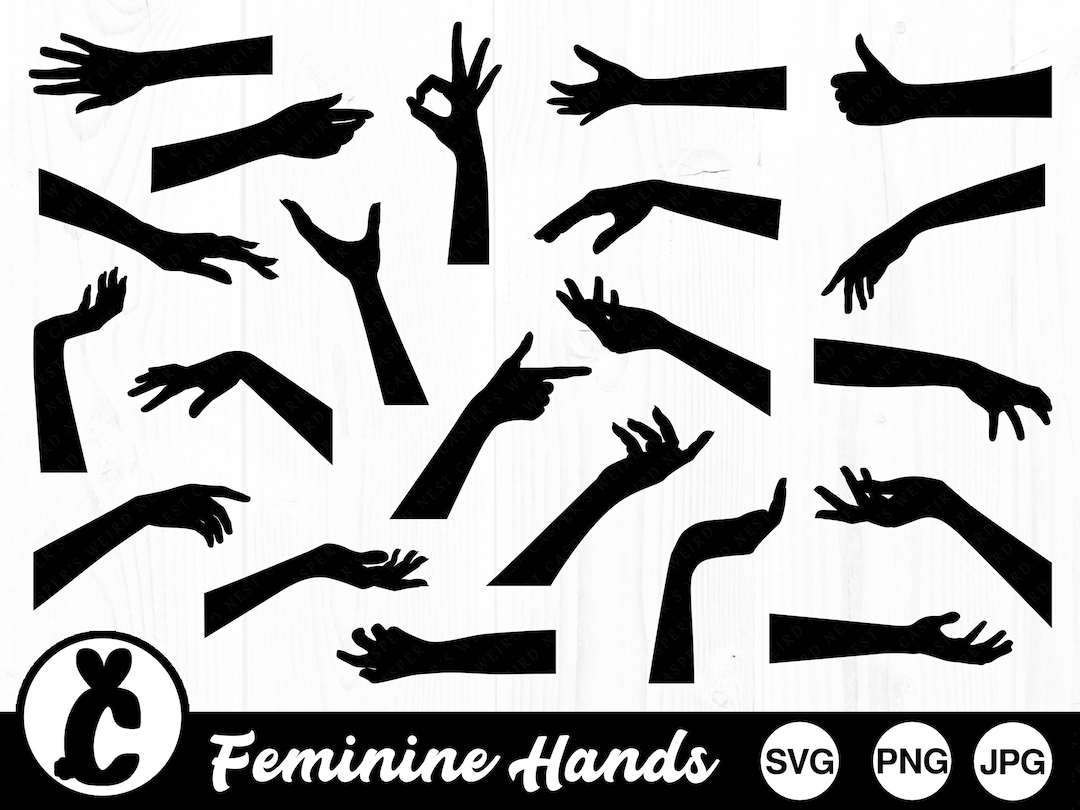 Women's Hands - SVG, PNG, JPG - Digital Cut File, Commercial Use ...