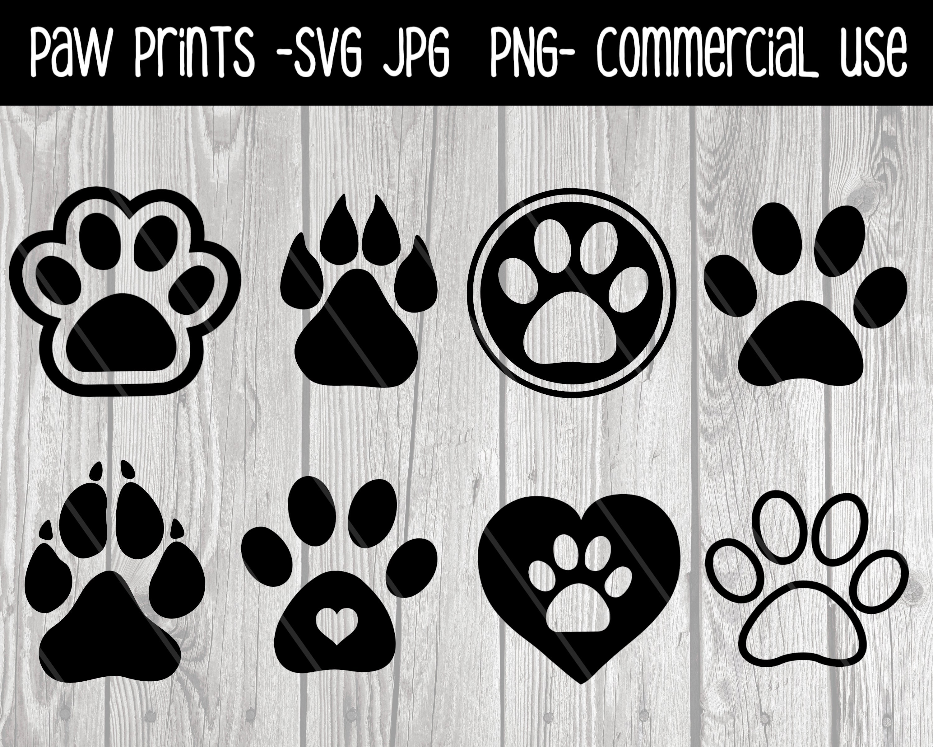 Pfoten-Silhouetten - SVG, PNG, JPG, Digital Cut File, Transparenter ...